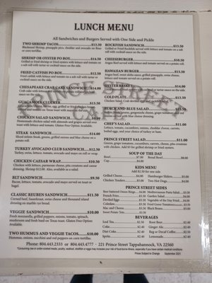 PRINCE STREET CAFÉ - 19 Reviews - 1267 Hobbs Hole Dr, Tappahannock, VA ...