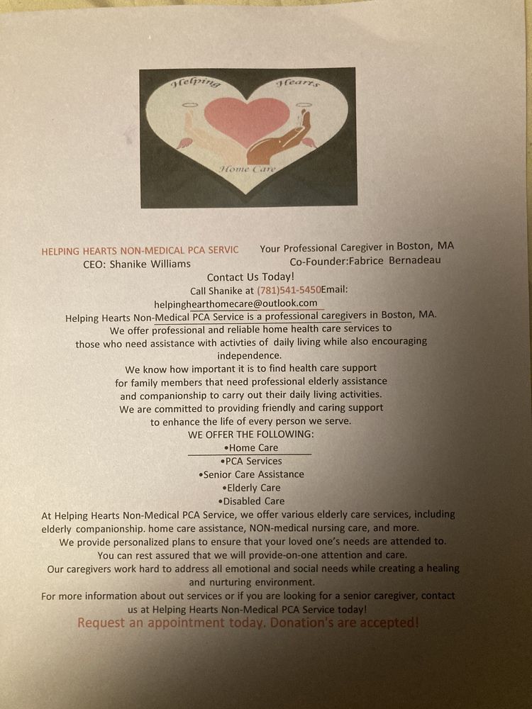 HELPING HEARTS NON-MEDICAL PCA SERVICES - Updated December 2025 - 14 ...
