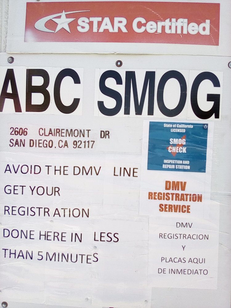 ABC SMOG - Updated July 2025 - 73 Reviews - 2606 Clairemont Dr, San ...