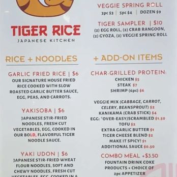 TIGER RICE JAPANESE KITCHEN - Updated August 2025 - 38 Photos & 60 ...