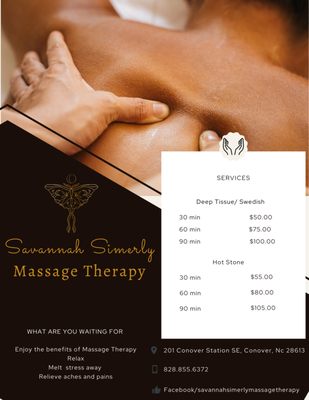 SAVANNAH SIMERLY MASSAGE THERAPY - Updated December 2025 - 114 E 1st St ...