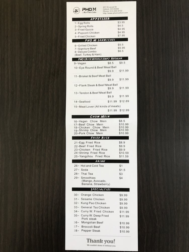 PHO M ASIAN FUSION CUISINE - Updated June 2026 - 431 S Locust St ...