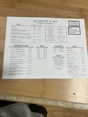 AJ’S GRAB N GO PIZZA & WINGS - Updated October 2025 - 6 E Oak St ...