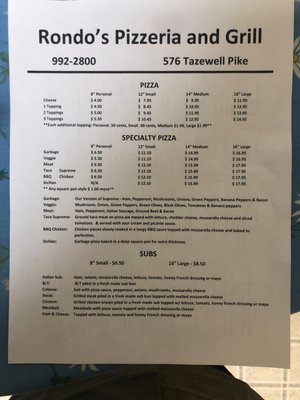 RONDO’S PIZZERIA - Updated January 2026 - 13 Reviews - 578 Tazewell ...