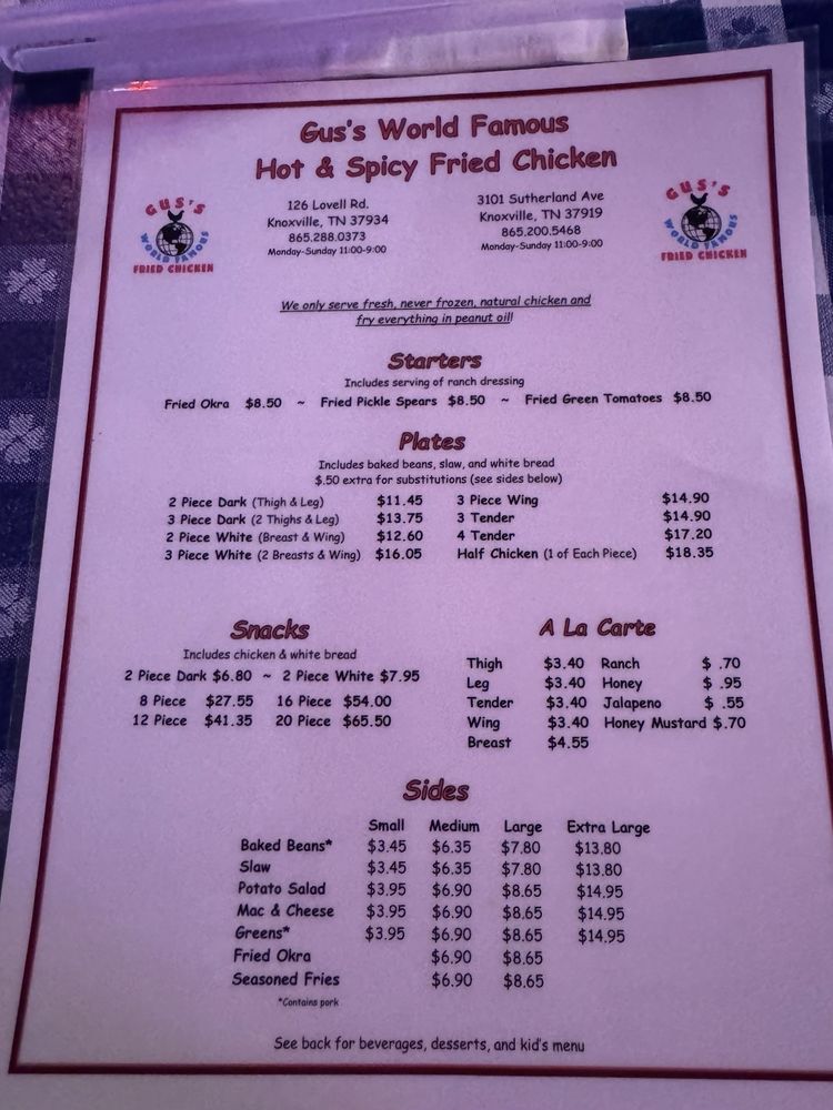 GUS’S FRIED CHICKEN - Updated July 2025 - 3101 Sutherland Ave ...