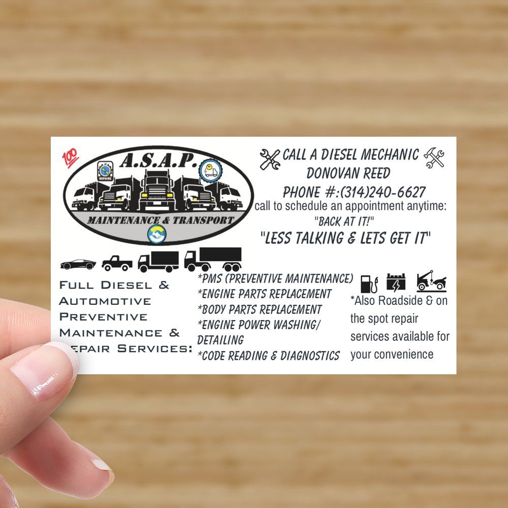 ASAP MAINTENANCE & TRANSPORT - Updated May 2024 - Saint Louis, Missouri ...