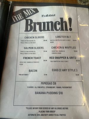 Photo of The MIX - Boston, MA, US. Brunch menu