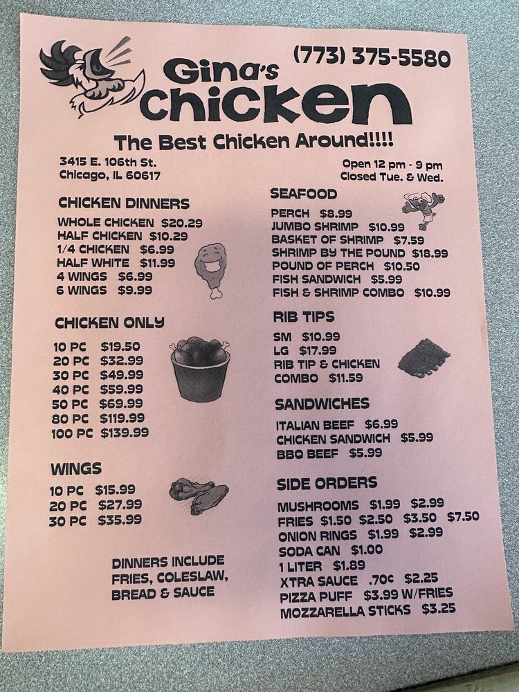 GINA’S CHICKEN - Updated October 2024 - 25 Reviews - 3415 E 106th St ...