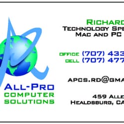 ALL PRO COMPUTER SOLUTIONS - 14 Reviews - 226 University St, Healdsburg, California - IT ...