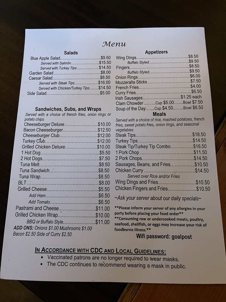 GOAL POST BAR & GRILLE - Updated July 2025 - 32 Reviews - 226 Water St ...