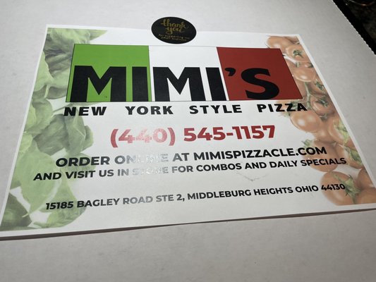MIMI’S PIZZA - 15185 Bagley Rd, Middleburg Heights, Ohio - Pizza ...