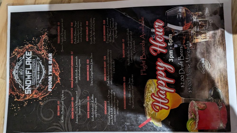 SNOWFLAKE SMOKEHOUSE BAR AND GRILL - Updated November 2024 - 15 Reviews ...