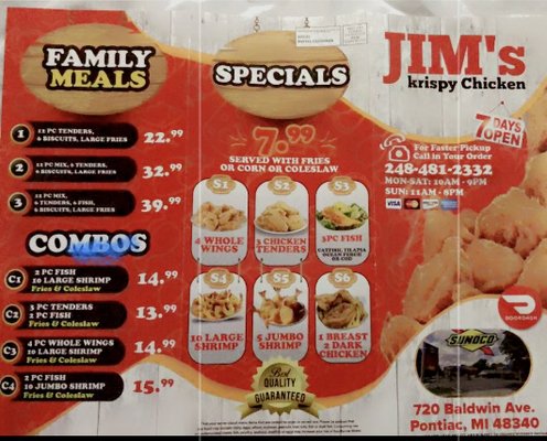 JIM’S KRISPY CHICKEN - Updated October 2025 - 720 Baldwin Ave, Pontiac ...