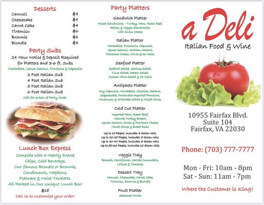 A DELI ITALIAN FOOD & WINE - 10955 Fairfax Blvd, Fairfax, Virginia ...