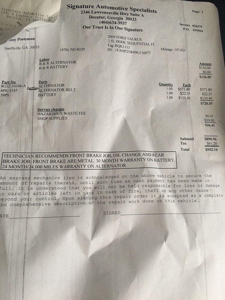 SIGNATURE AUTOMOTIVE SPECIALISTS - 20 Reviews - 2346 Lawrenceville Hwy ...