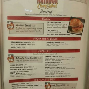 National coney island menu store