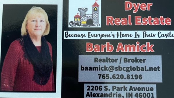 BARBARA AMICK - DYER REAL ESTATE - Updated June 2026 - Contact Agent ...