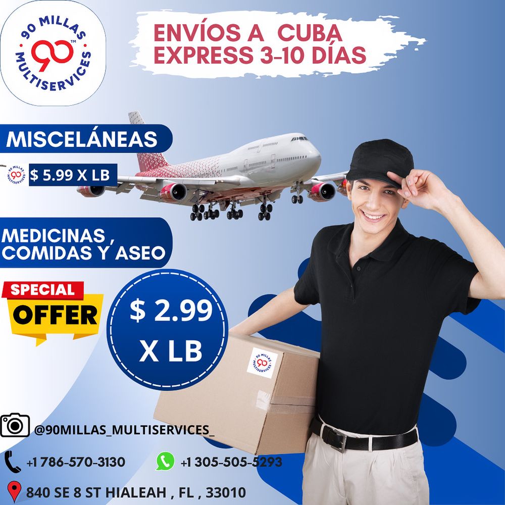 90 MILLAS MULTISERVICES - Updated April 2025 - 840 SE 8th St, Hialeah, Florida - Shipping ...