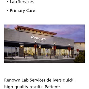 RENOWN LAB SERVICES - SUMMIT SIERRA - Updated December 2025 - 44 Photos ...
