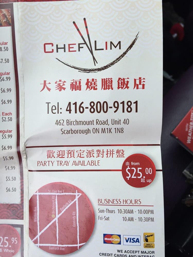 CHEF LIM - Updated January 2025 - 462 Birchmount Road, Toronto, Ontario ...