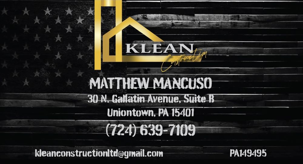 KLEAN CONSTRUCTION - Updated May 2024 - Request Consultation - 30 N Gallatin Ave, Uniontown ...