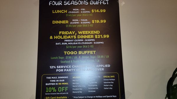 FOUR SEASON BUFFET - Updated December 2024 - 131 Photos & 75 Reviews ...