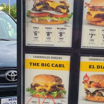 Carl's jr menu prices 2020 store