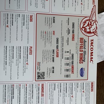 Taco mac menu store