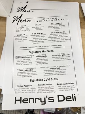 HENRY’S DELI - Updated December 2025 - 72 Main St, Le Roy, New York ...