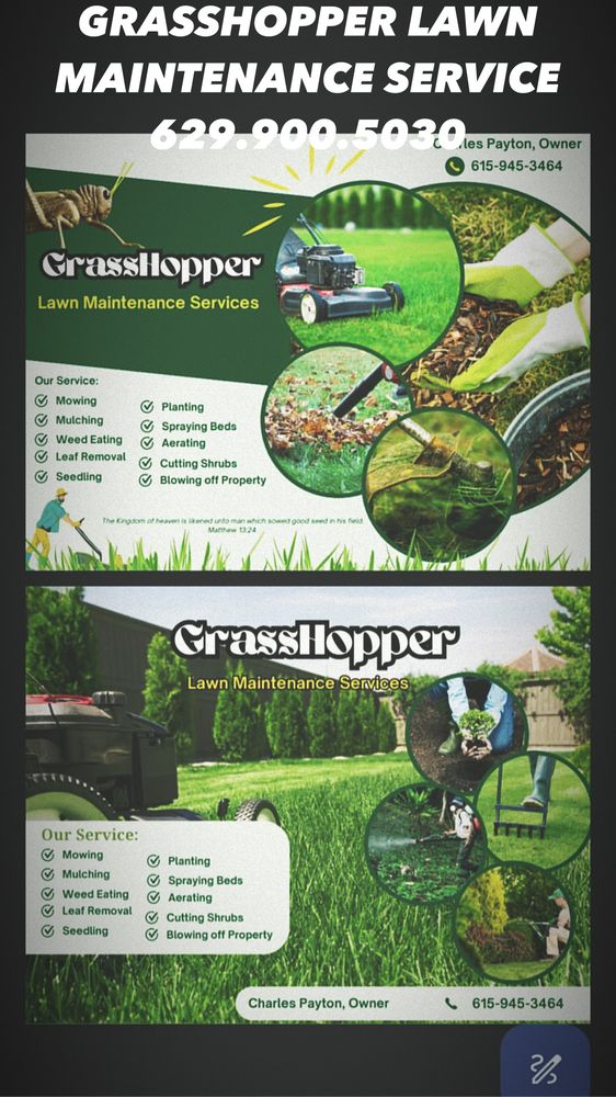 GRASSHOPPER LAWN MAINTENANCE SERVICE - Updated February 2025 - Request ...