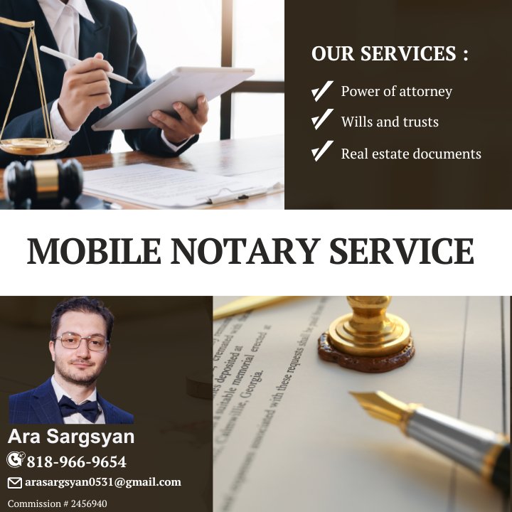 ARA SARGSYAN MOBILE NOTARY - Updated March 2025 - Request a Quote ...