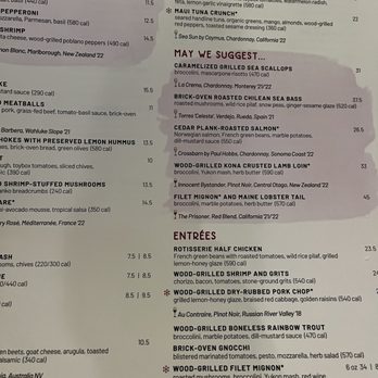 Menu for seasons 52 store