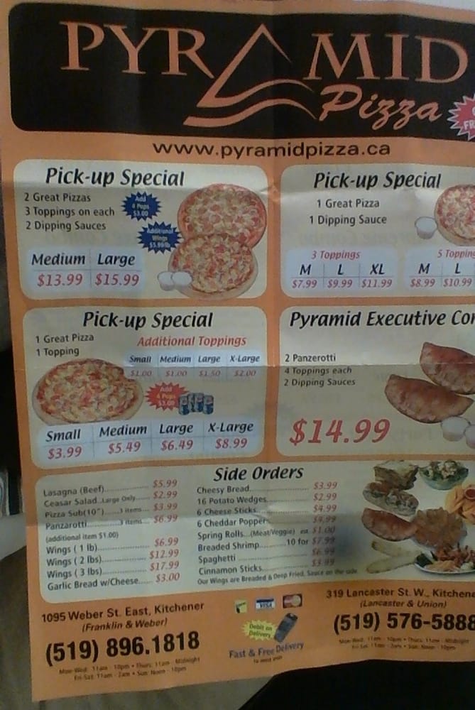 PYRAMID PIZZA - Updated October 2025 - 1095 Weber Street E, Kitchener ...