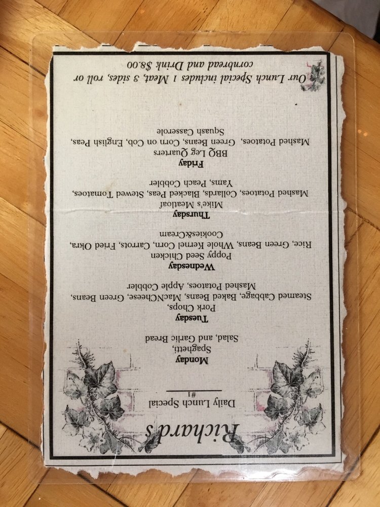 RICHARDS RESTAURANT - Updated January 2025 - 19 Reviews - 19 N McIntosh ...