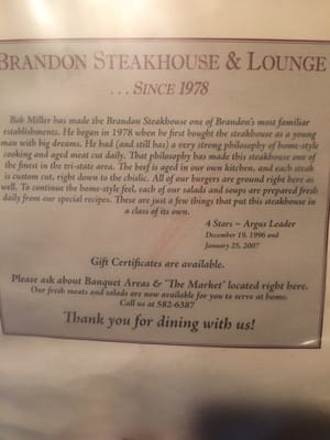 BRANDON STEAKHOUSE & LOUNGE - Updated December 2025 - 14 Photos & 37 ...