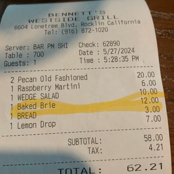 BENNETT’S WESTSIDE GRILL - Updated July 2024 - 211 Photos & 209 Reviews ...