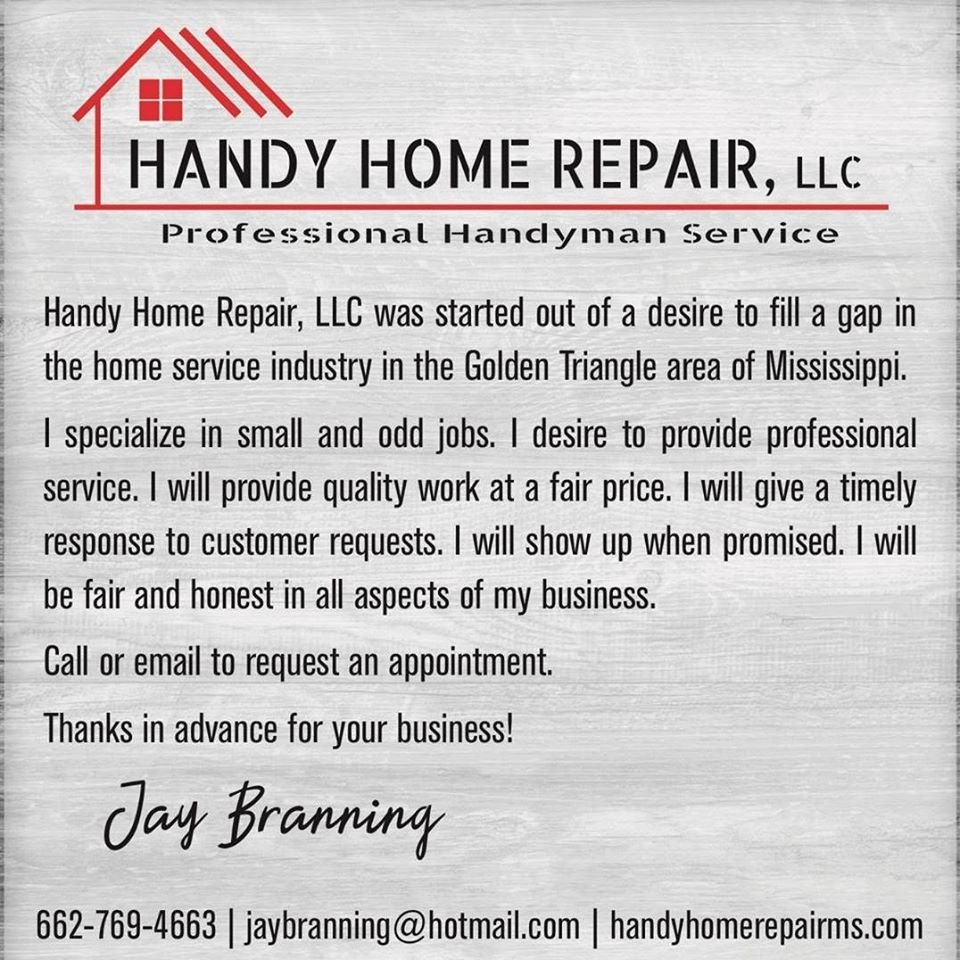 HANDY HOME REPAIR - Updated November 2025 - Starkville, Mississippi ...