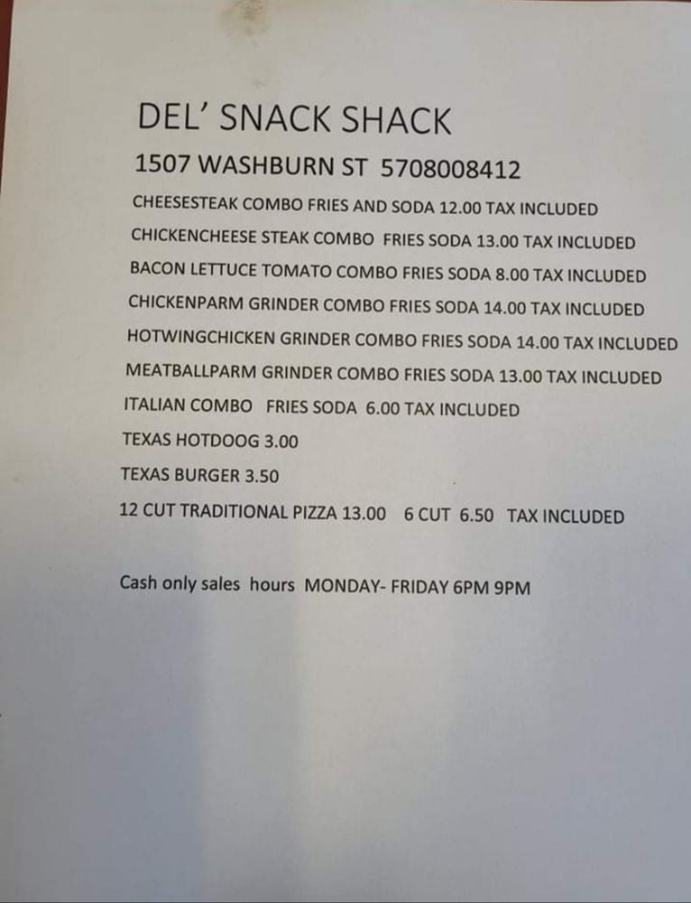 DEL ‘S SNACK SHACK - Updated July 2024 - 1507 Washburn St, Scranton ...