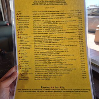 Mikados menu store