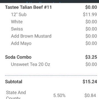 TASTEE’S SUB SANDWICHES SHAKES AND COFFEE - Updated April 2025 - 13 ...