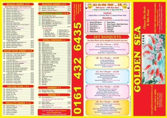 GOLDEN SEA CHINESE TAKEAWAY - Updated July 2025 - 1208 Stockport Road ...