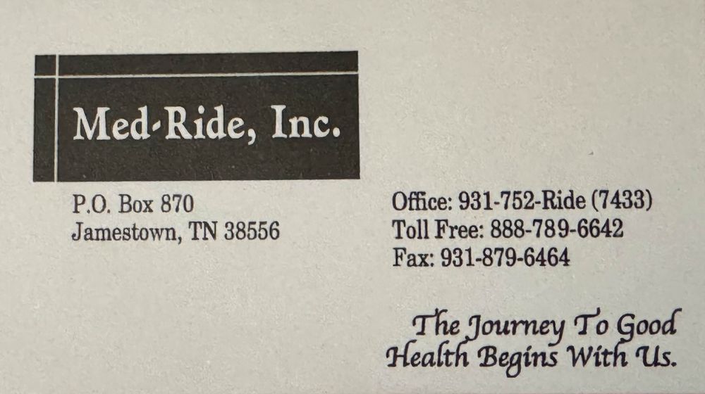 MED-RIDE - Updated July 2025 - Jamestown, Tennessee - Medical ...