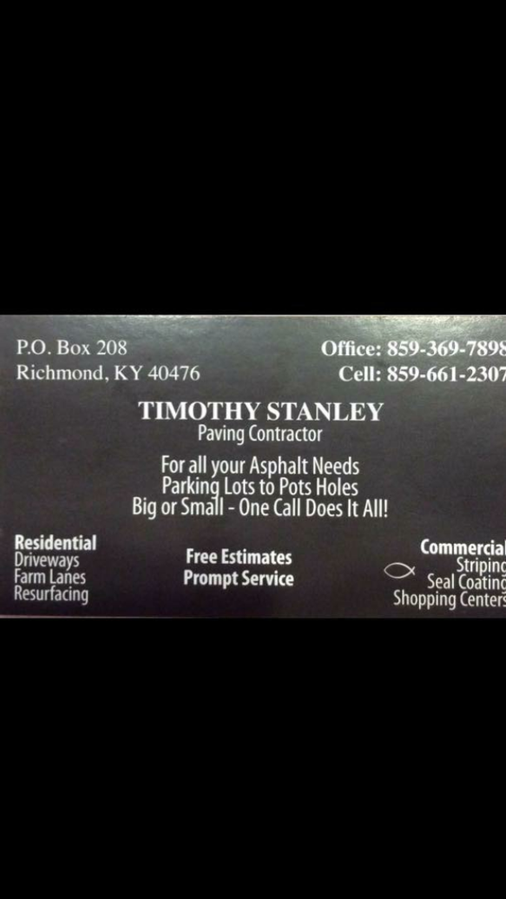 TIMOTHY STANLEY PAVING CONTRACTOR - Updated September 2025 - Richmond ...