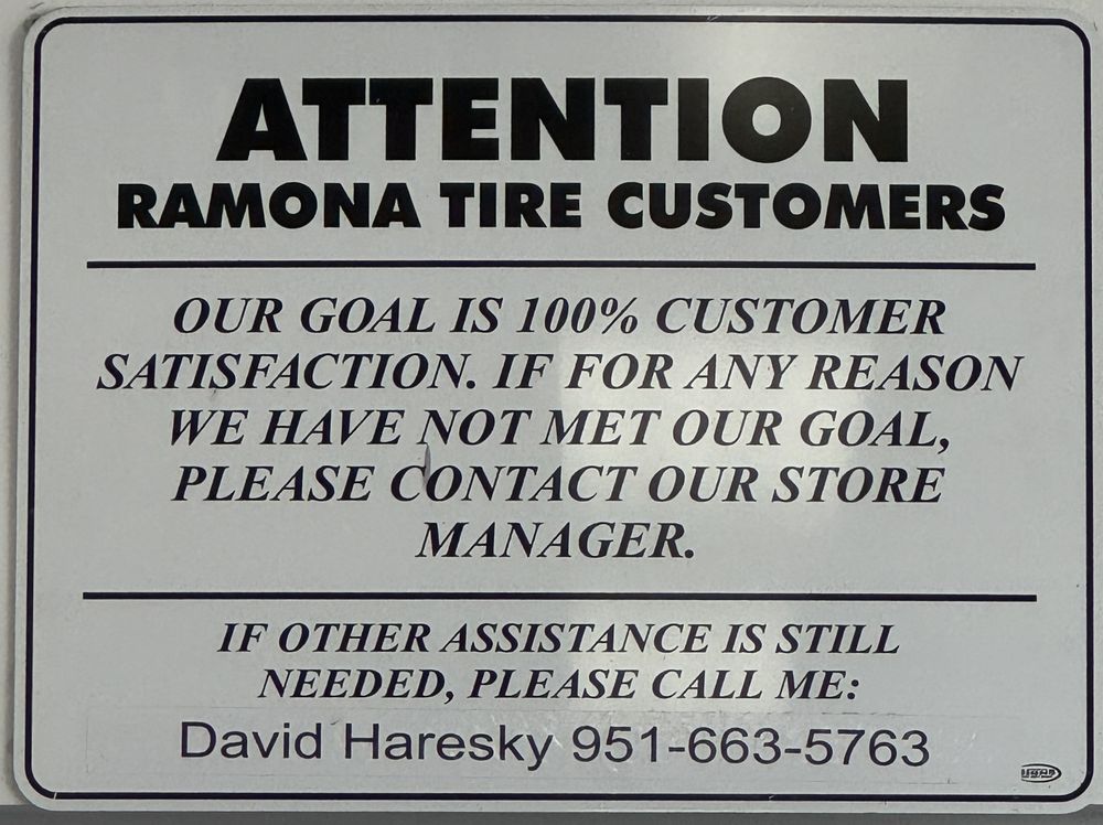 RAMONA TIRE & SERVICE CENTERS - Updated July 2024 - 30 Photos & 188 ...