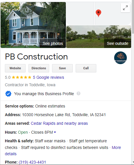 PB CONSTRUCTION - Siding - Hiawatha, IA - Business Hours - Phone Number ...