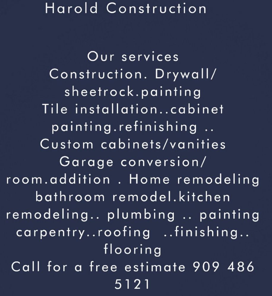 HAROLD CONSTRUCTION - Updated April 2025 - Request a Quote - Fontana, California - Home Services ...