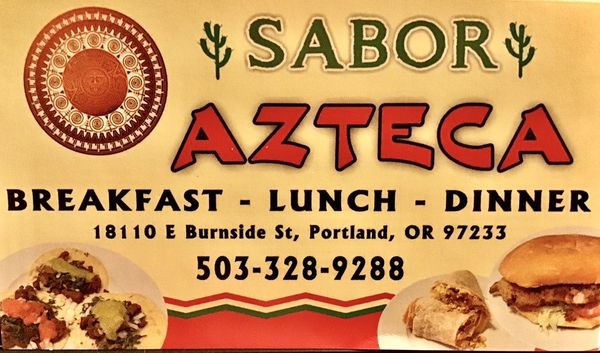 SABOR AZTECA - 18110 E Burnside St, Portland, Oregon - Tacos ...