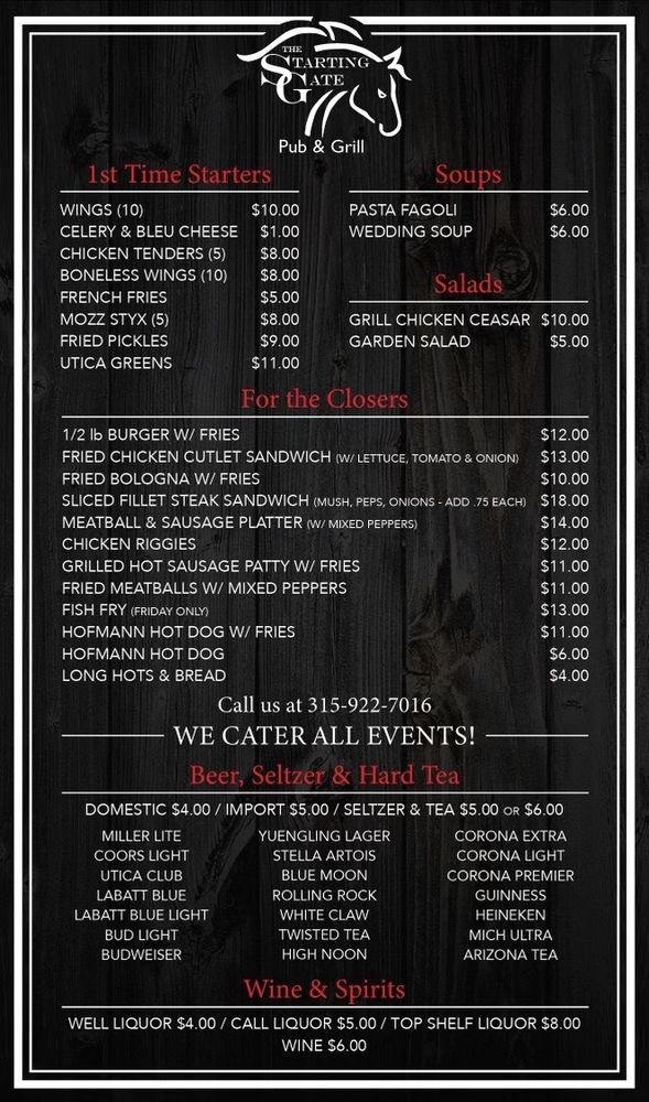 STARTING GATE PUB AND GRILL - Updated October 2025 - 16 Main St ...