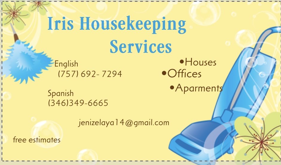 IRIS HOUSEKEEPING SERVICES - Updated October 2024 - Request a Quote ...