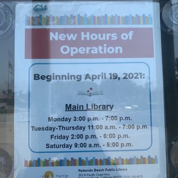REDONDO BEACH PUBLIC LIBRARY -- THE MAIN LIBRARY - Updated December ...